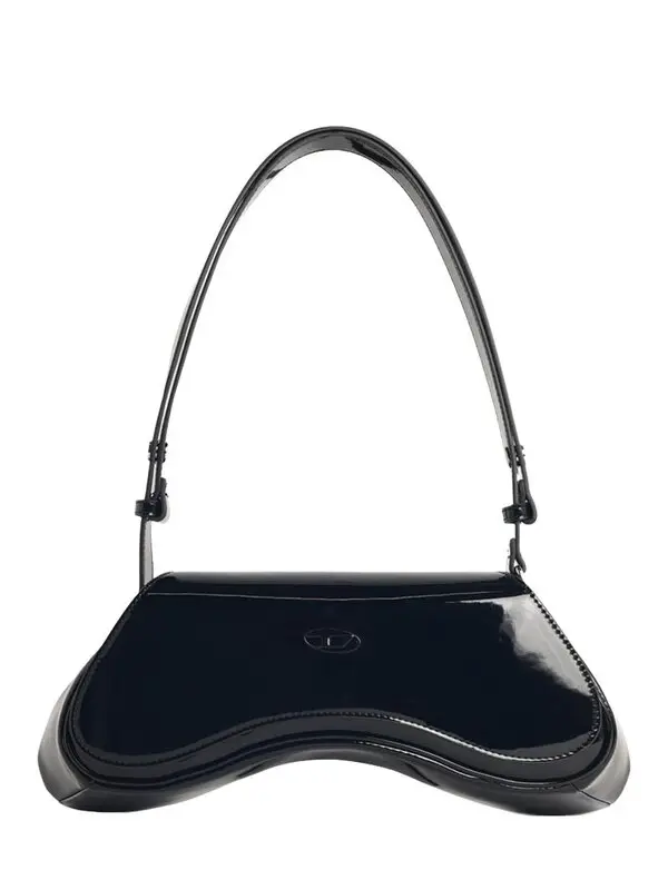 DIESEL® Play Glossy Polyurethane Cross Body Bag - Black