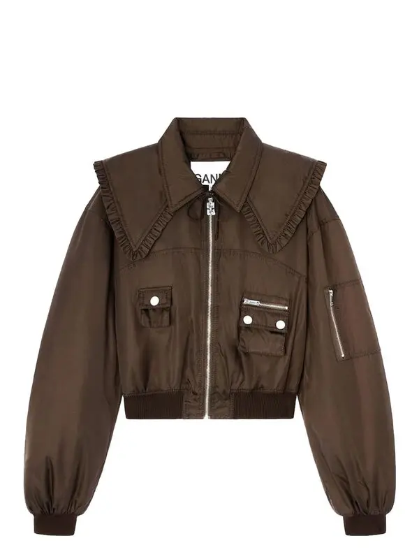 GANNI Bomber Jacket Duchesse - Black