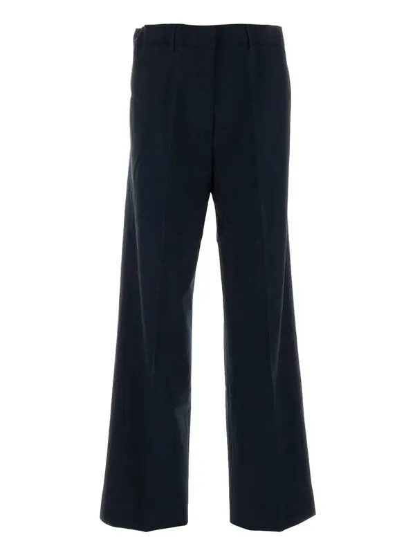 Miu Miu Classic Trousers In Extrafine Virgin Wool - Blue