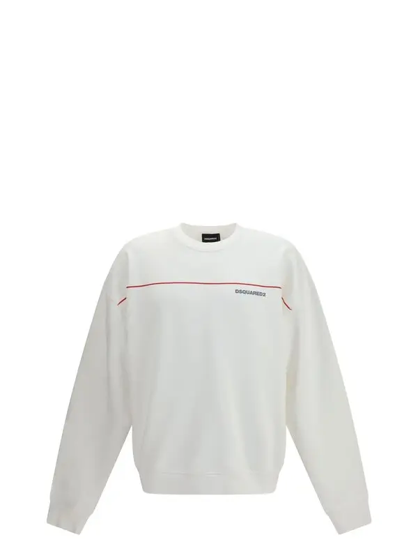 Dsquared2 Cotton Crew Neck Sweatshirt With Logo Print - White