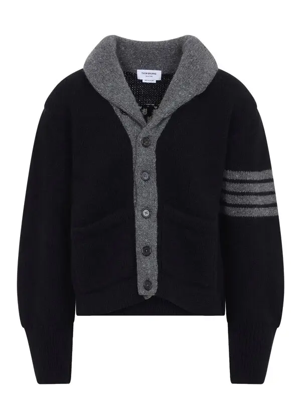 Thom Browne 65 Jersey Collar Cardigan - Blue