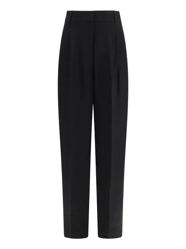Max Mara Mstsumero Pants In Linen Batavia - Black