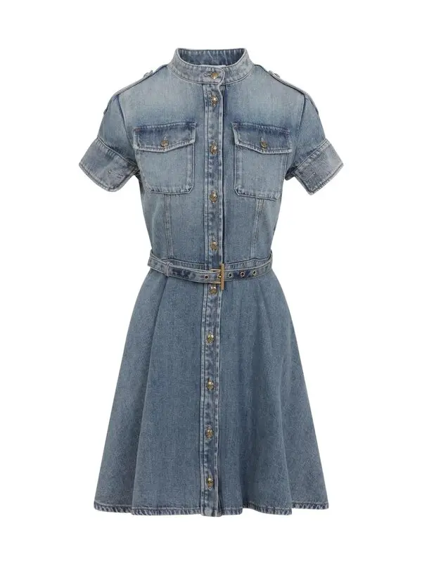Alexander McQueen Denim Mini Dress - Blue