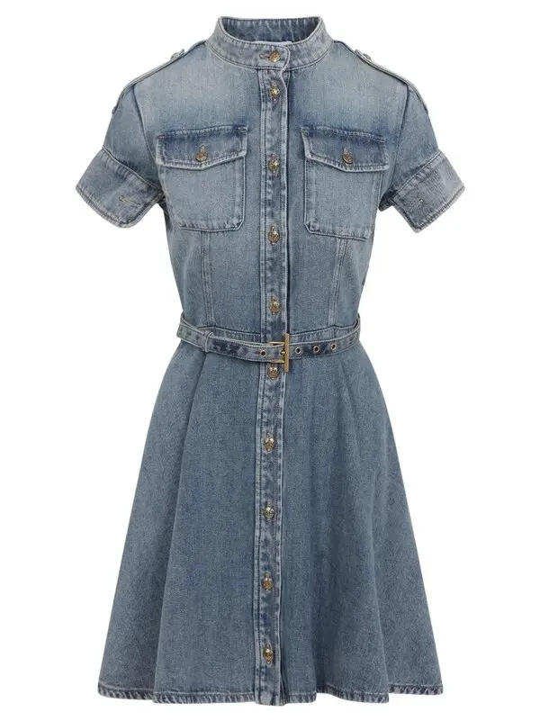 Alexander McQueen Denim Mini Dress - Blue