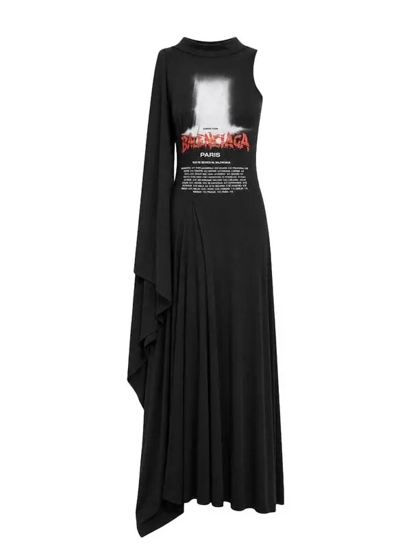 Balenciaga The Door Long Dress - Black