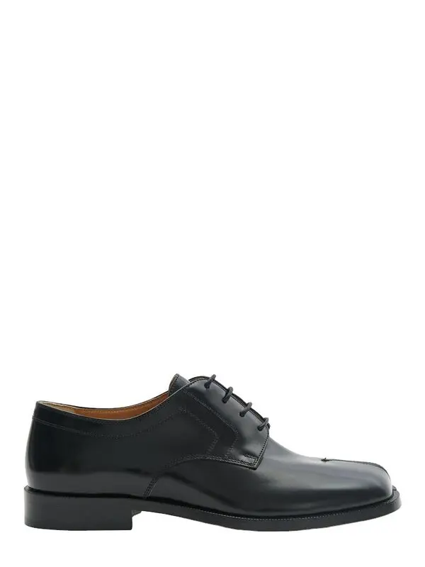 MAISON MARGIELA Polished Calfskin Tabi Derby Shoes - Onyx