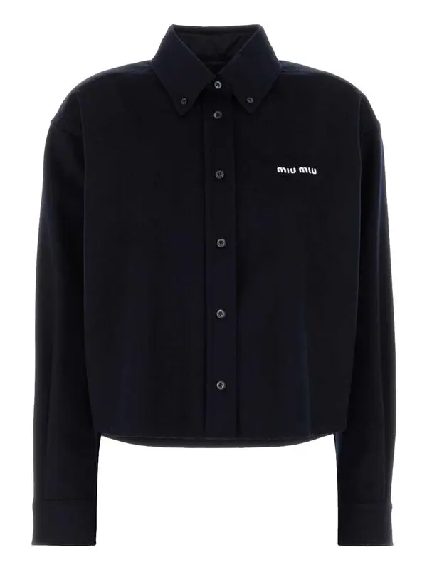 Miu Miu Virgin Wool And Cashmere Shirt - Blue