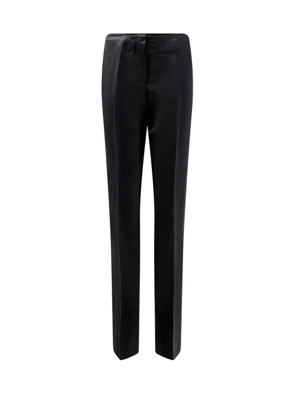 TOTEME Easy Raw Edge Viscose And Linen Trousers - Black