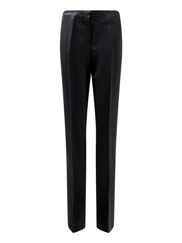 TOTEME Easy Raw Edge Viscose And Linen Trousers - Black
