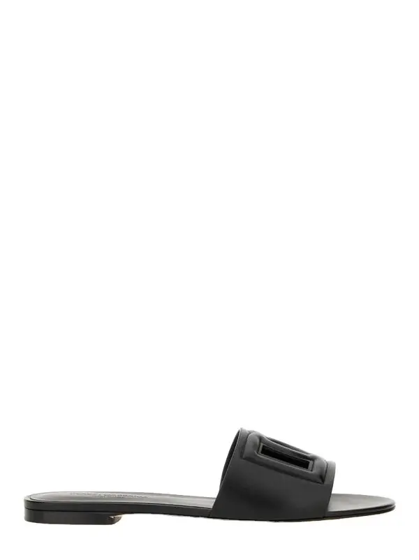 Dolce & Gabbana Logo Slide Sandal - Black
