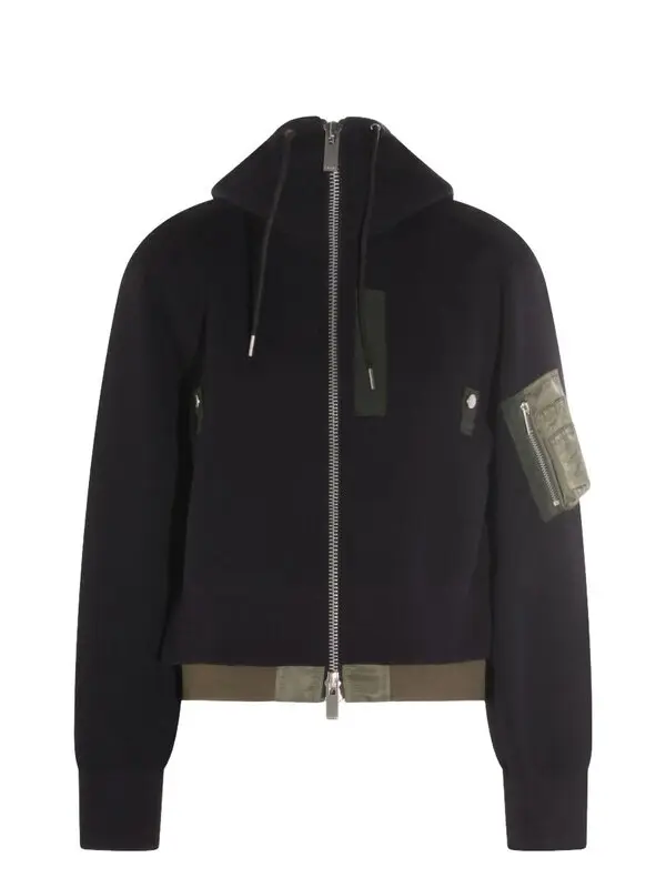 Sacai Nylon And Cotton Hoodie - Multicolor