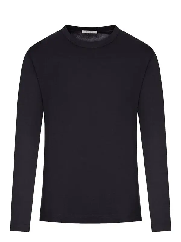 LEMAIRE Long-sleeved Cotton T-shirt - Black