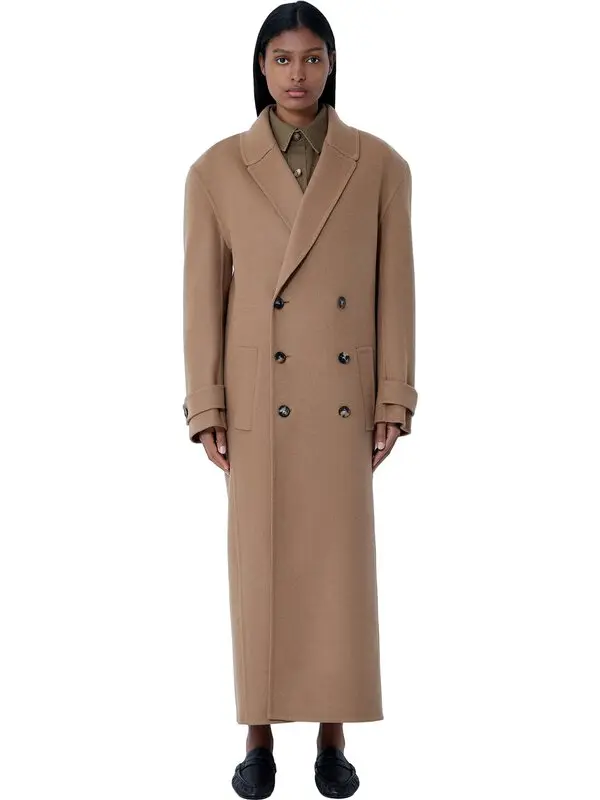 Saint Laurent Brushed Cashmere-and-wool-blend Coat - Brown