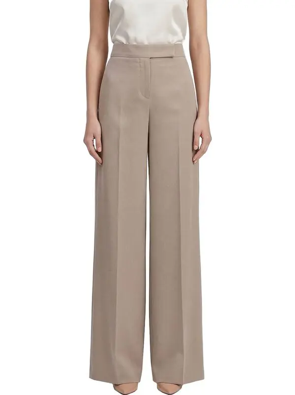 Max Mara Taffeta Palazzo Trousers - Brown