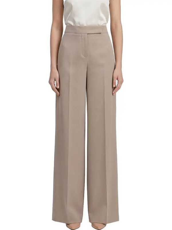 Max Mara Taffeta Palazzo Trousers - Brown