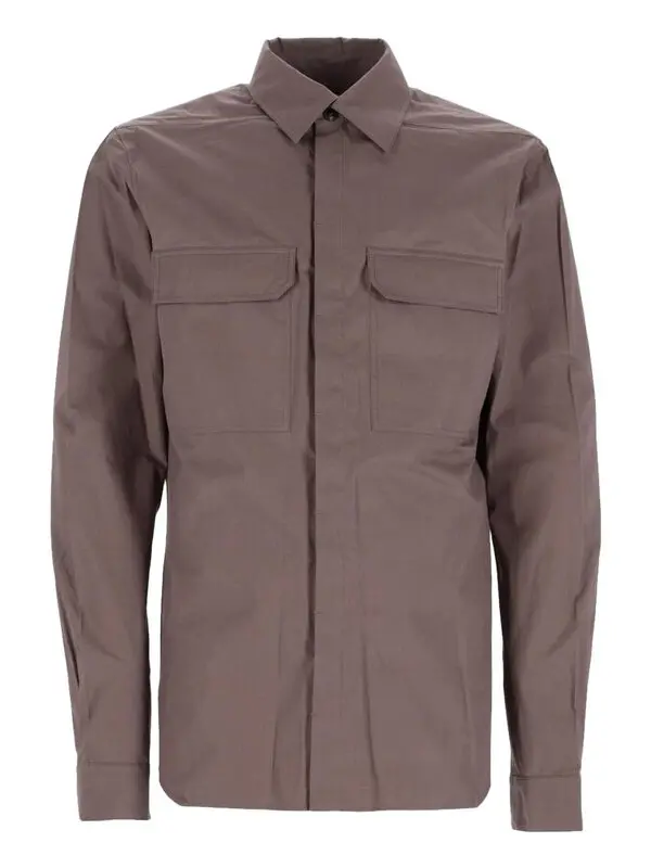 Rick Owens Camicia Work In Popeline - Brown