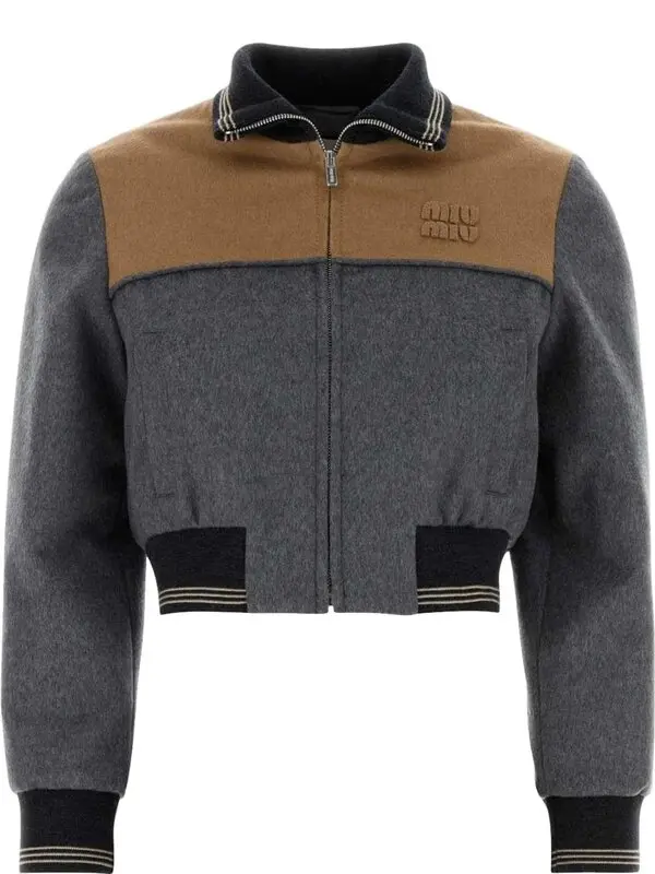 Miu Miu Virgin Wool And Cashmere Hoodie - Gray