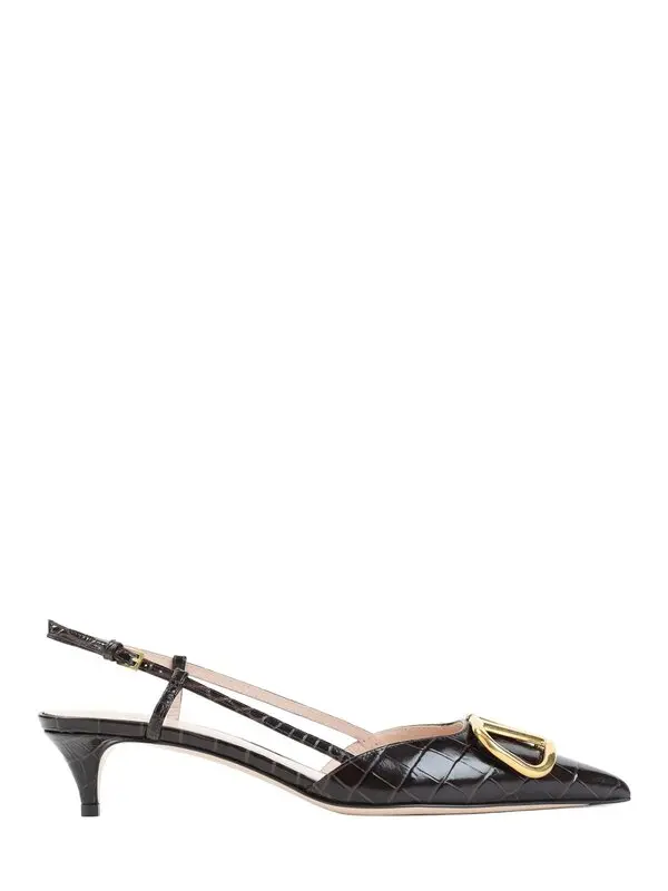 Valentino Garavani V Logo Signature Slingback - Brown