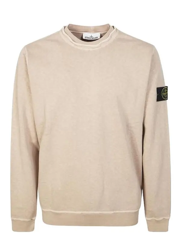 Stone Island Crew Neck Sweatshirt - Cream