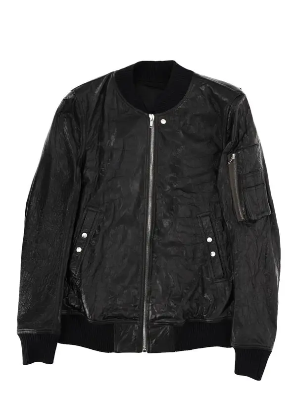 Rick Owens Lamb Leather Classic Flight Bomber Jacket - Black