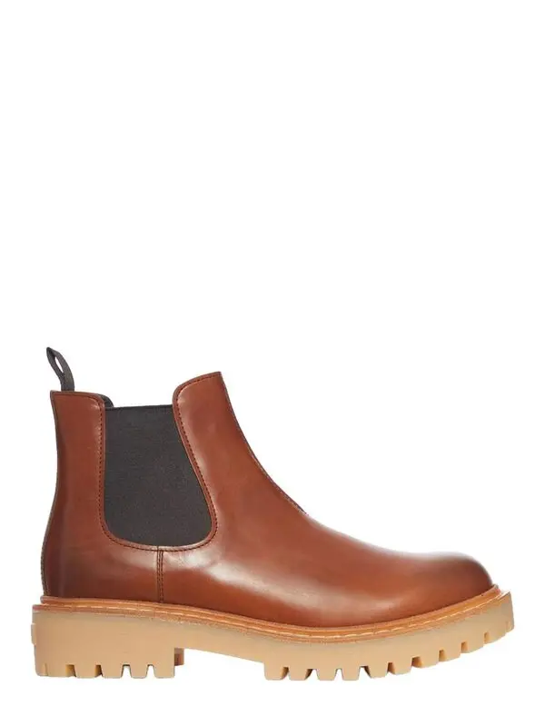 Prada Smooth Calf Leather Ankle Boots - Brown