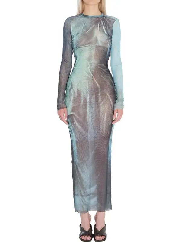 JEAN PAUL GAULTIER Water-print Maxi Dress - Blue