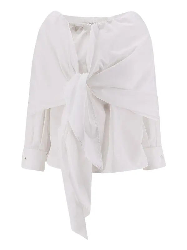 Max Mara Cotton Shirt With Knot Detail - Multicolor