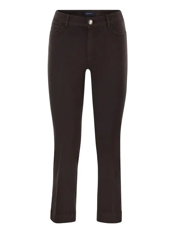 Sportmax Enna Denim Pants With Mini Flare Line - Multicolor
