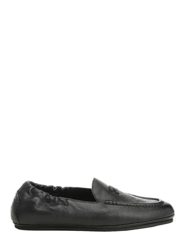 Celine Loafer With Triomphe Goatskin - Black