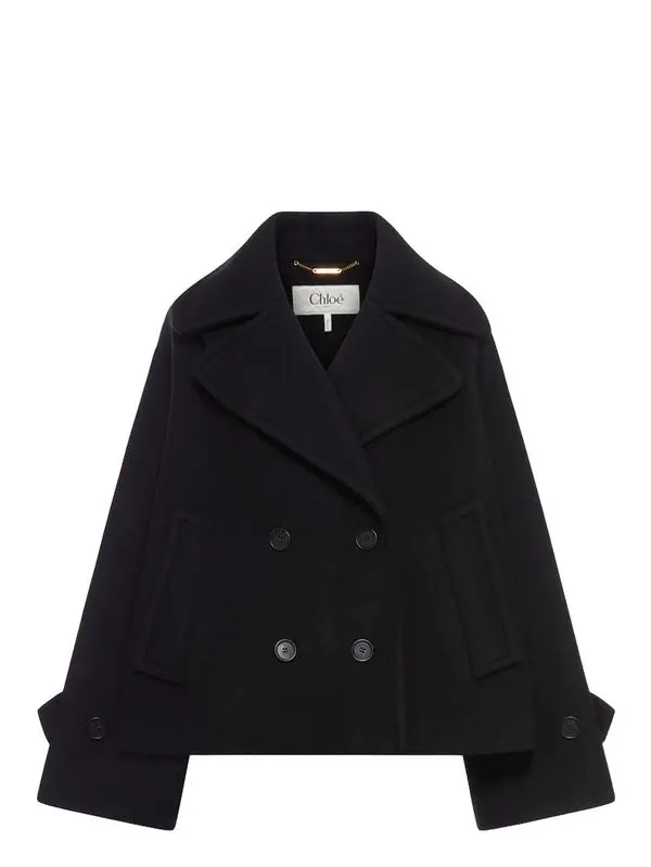 Chloé Oversized Short Wool Coat - Black