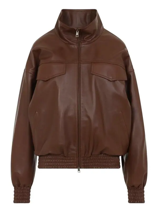 Balenciaga High Collar Blouson - Brown
