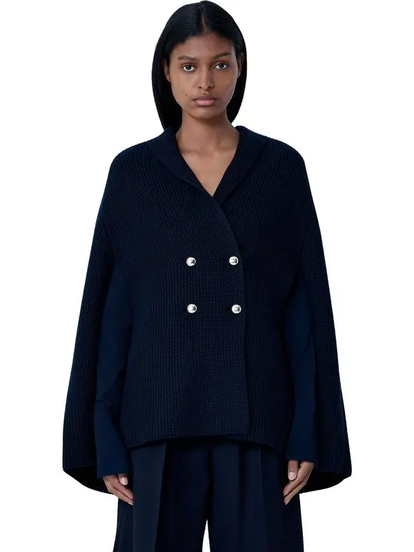 Max Mara Knitted Cape - Blue
