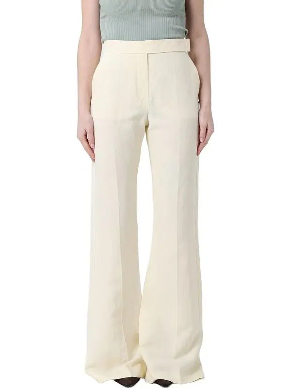 Max Mara Viscose Blend Flared Trousers - Gold