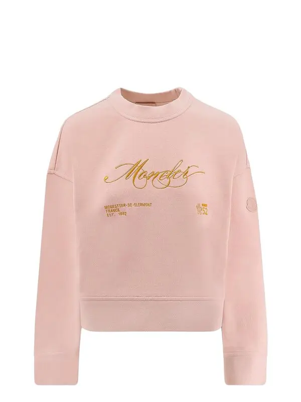 Moncler Cotton Sweatshirt With Logo Patch - Multicolor