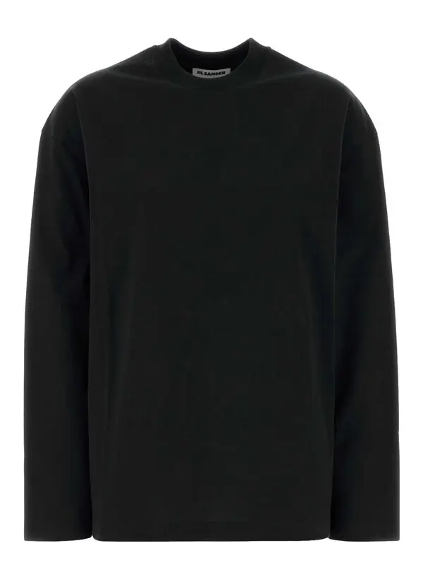 JIL SANDER Cotton Long Sleeve T-shirt - Black