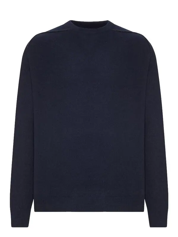 MAISON MARGIELA Virgin Wool Crewneck Sweater - Blue