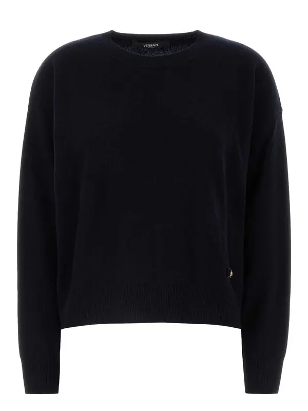 Versace Stretch Wool Blend Sweater - Blue