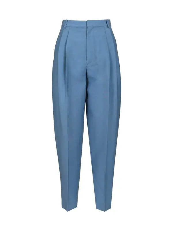 Celine Montauk Trousers In Wool And Mohair - Blue