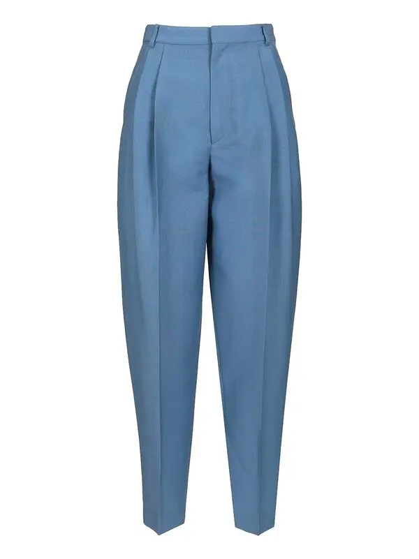 Celine Montauk Wool And Mohair Trousers - Blue