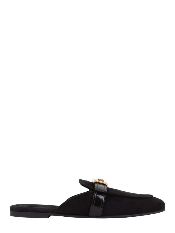 Dolce & Gabbana Suede Logo Mules - Black