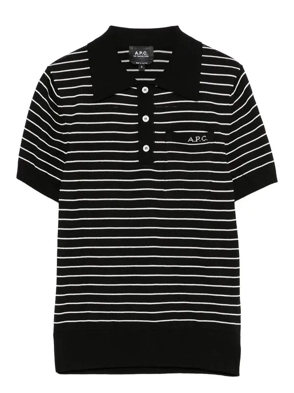 A.p.c. Striped Cotton Polo - Multicolor