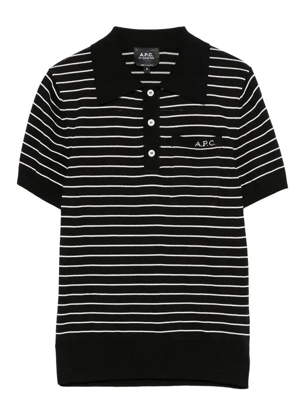 A.p.c. Striped Cotton Polo - Multicolor