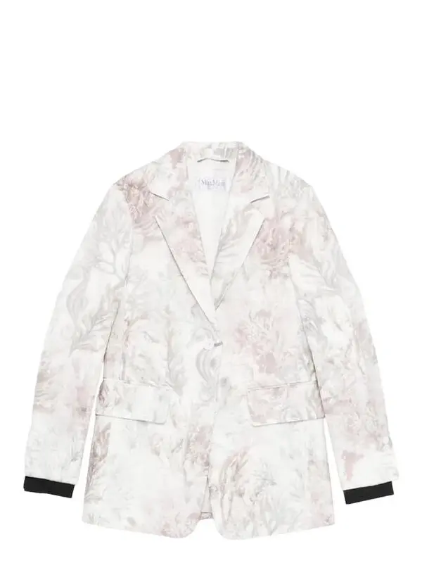 Max Mara Floral Print Silk Blazer - White