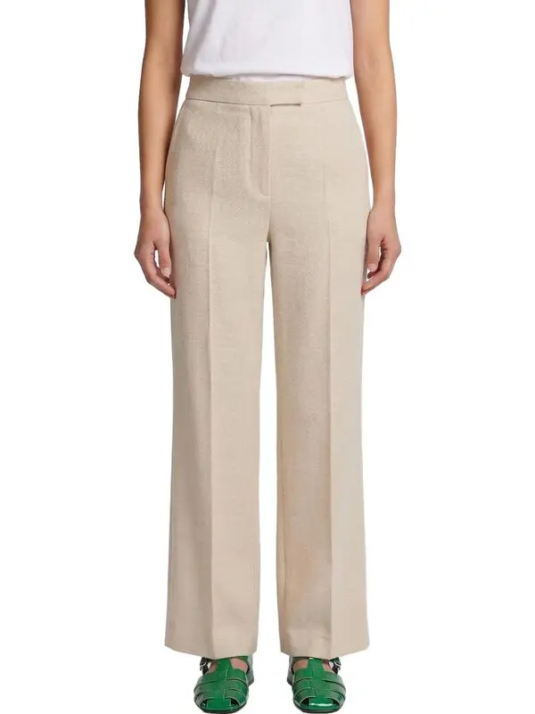 Max Mara Attinia Wool Palazzo Trousers - Cream