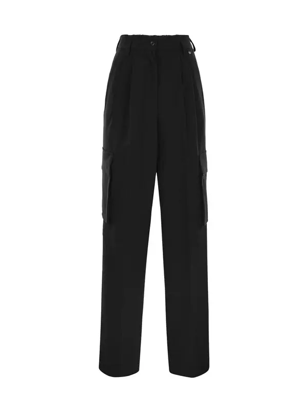 Herno Soft Wool Cargo Pants - Black