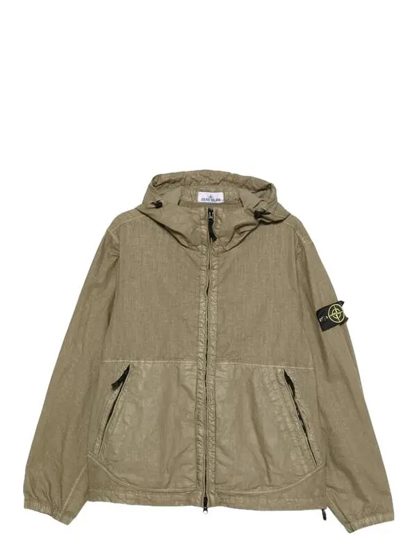 Stone Island Hooded Nylon Panama Jacket - Green