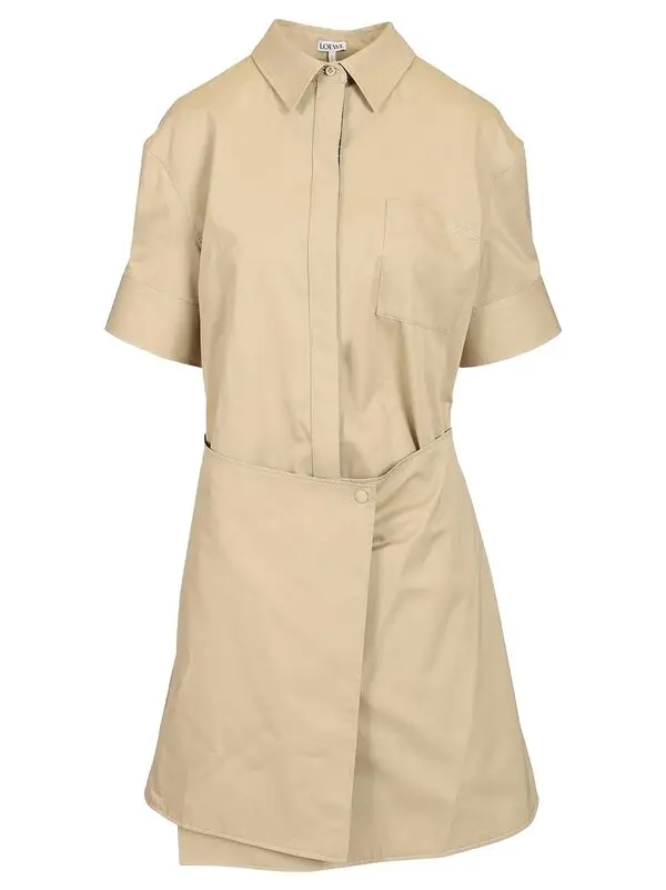 Loewe Cotton And Silk Dress - Cream