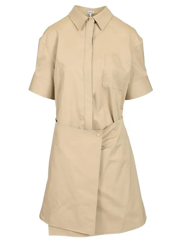 Loewe Cotton And Silk Dress - Cream