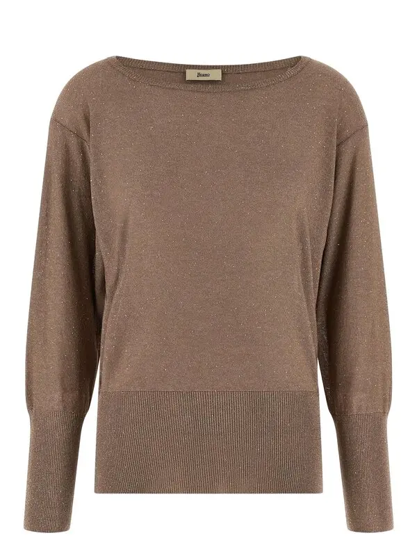Herno Lamé And Sequin Embellished Sweater - Brown