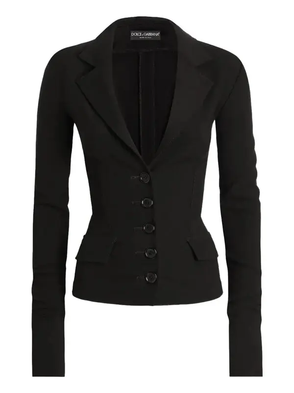 Dolce & Gabbana Stretch Wool Canvas Single-breasted Jacket - Multicolor
